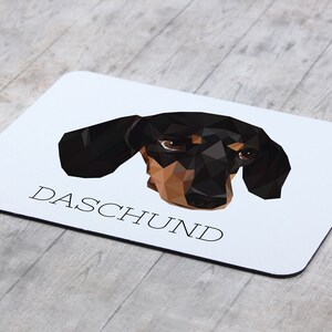 A Computer Mouse Pad With a Geometric Dog, Daschund. Mousepad, Mousemat ...