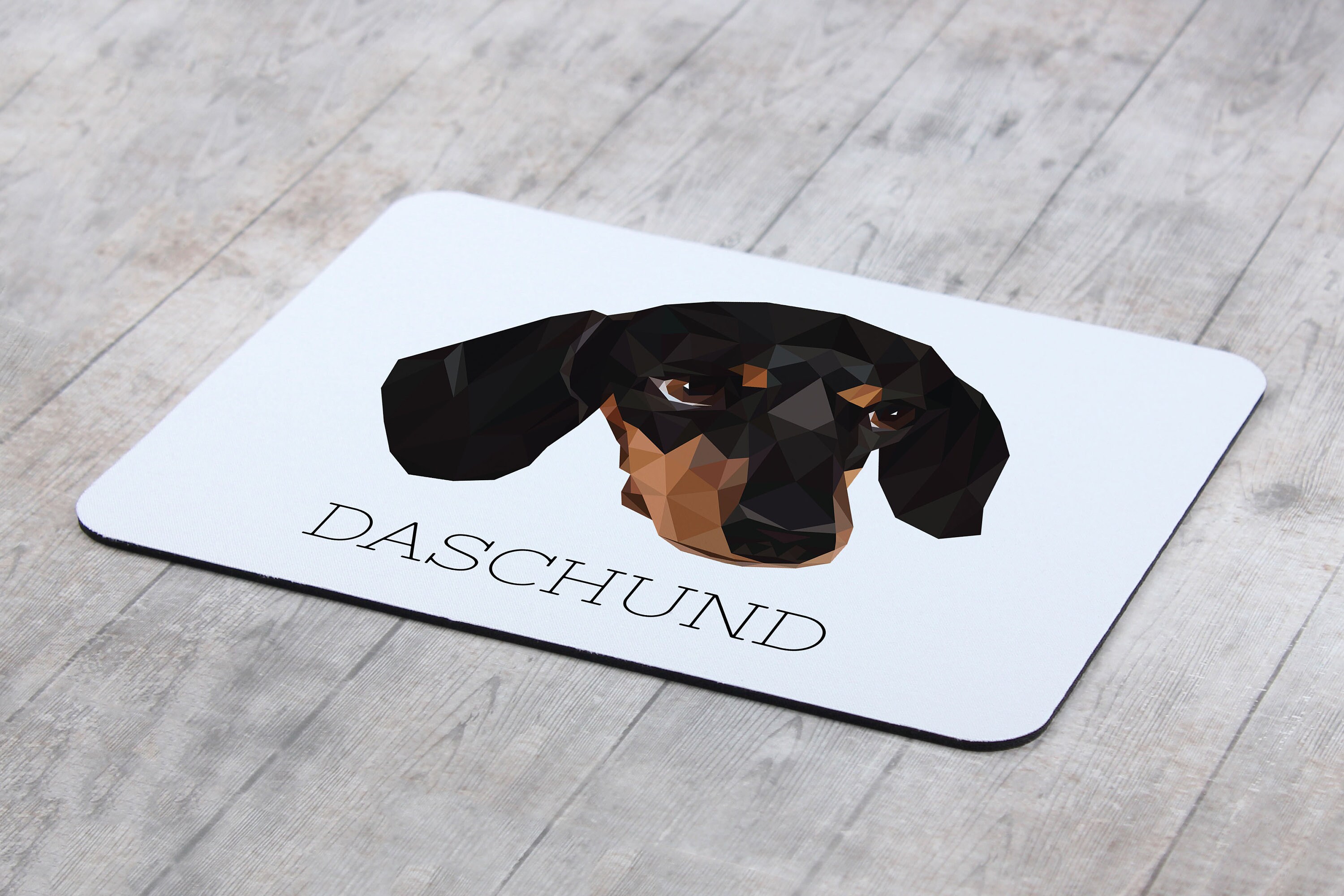 A Computer Mouse Pad With a Geometric Dog, Daschund. Mousepad, Mousemat ...