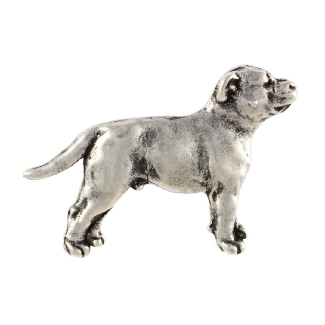 Staffy, Staffordshire Bull Terrier Body Pin, Silver Plated Brooch ...