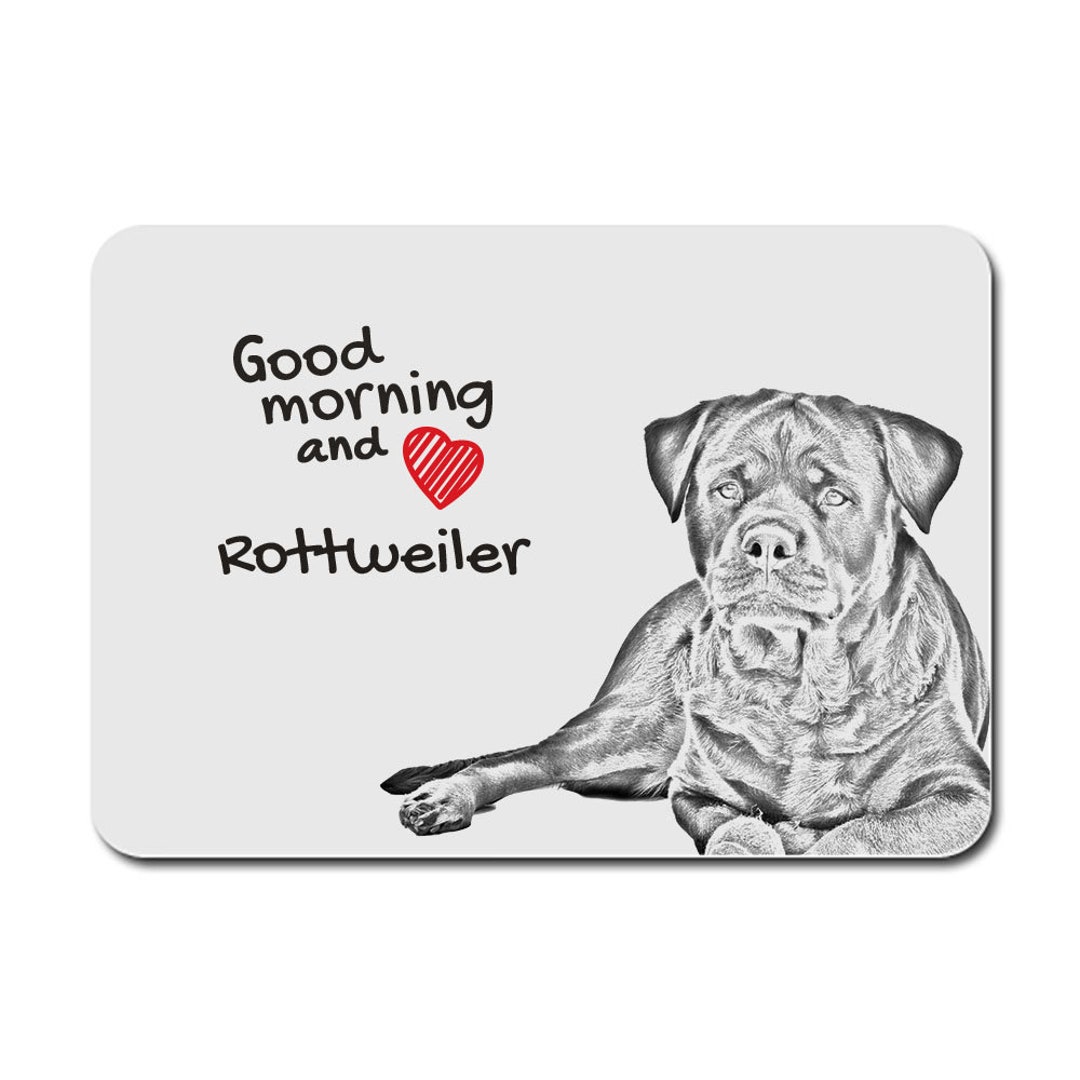 Rottweiler A Computer Mouse Pad, Sketch Style Graphic With a Dog ...