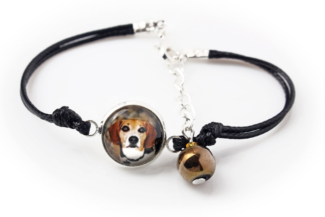 Beagle Bracelet With a Photo of a Dog, Customizable Jewelry for Pet ...