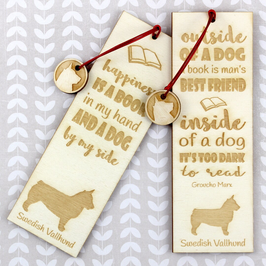 Swedish Vallhund Bookmark, Engraved Bookmark With a Dog, Custom ...