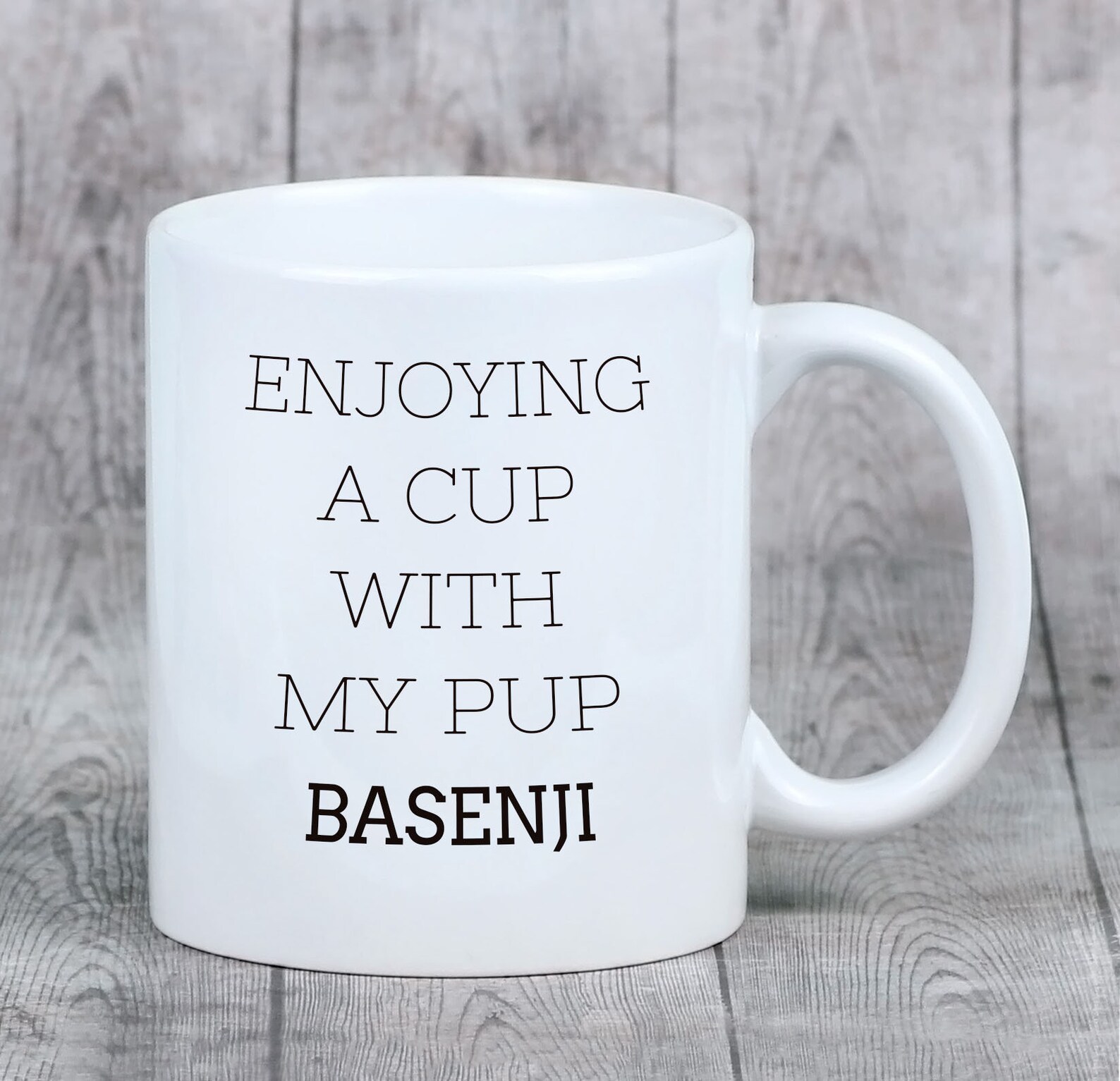 Basenji Enjoying a Cup With My Pup a Ceramic Mug for Dog - Etsy