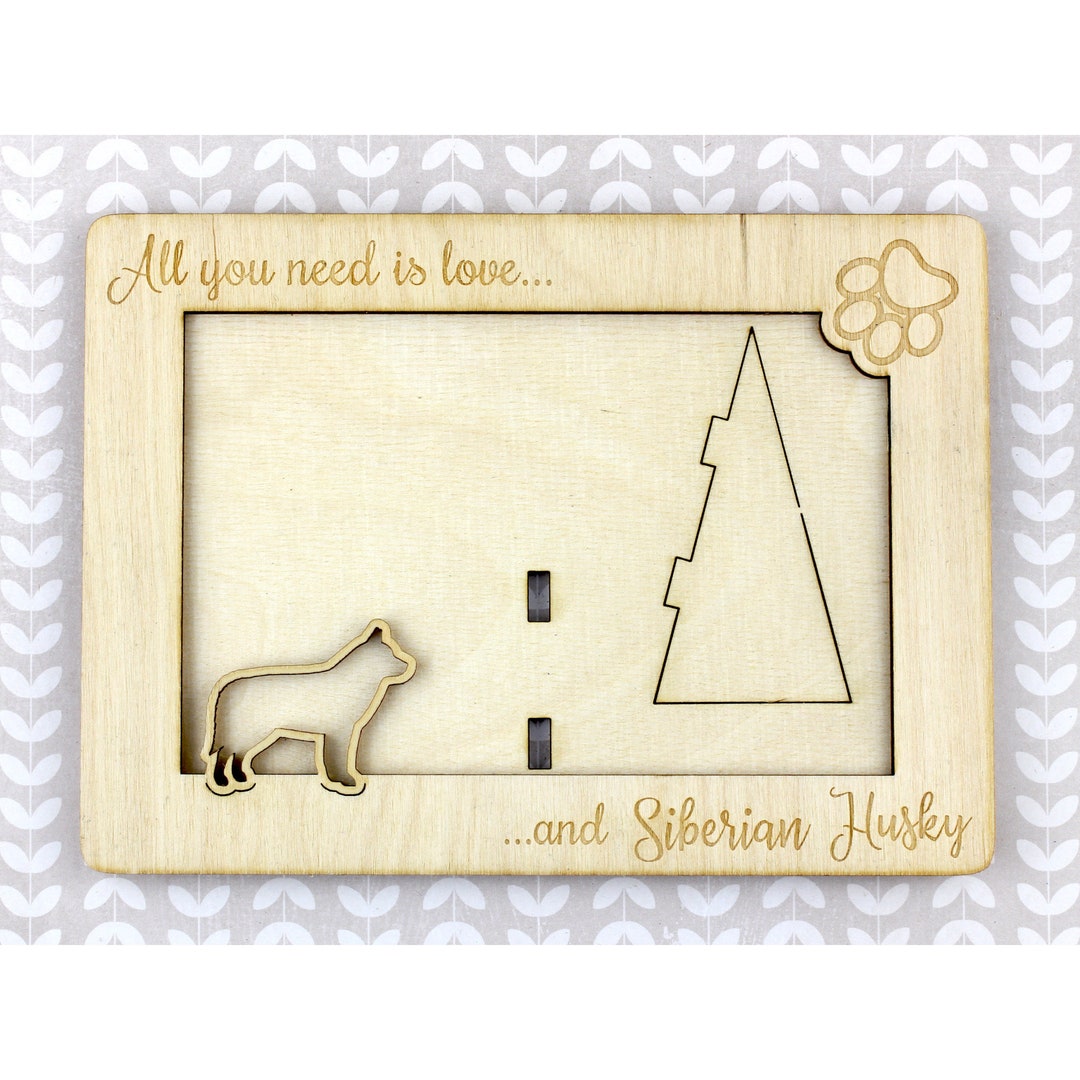 Siberian Husky Photo Frame, Engraved Frame, Custom Picture Frame ...