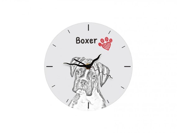 A Clock With a Dog Boxer MDF Clock a Wall and Table Clock | Etsy