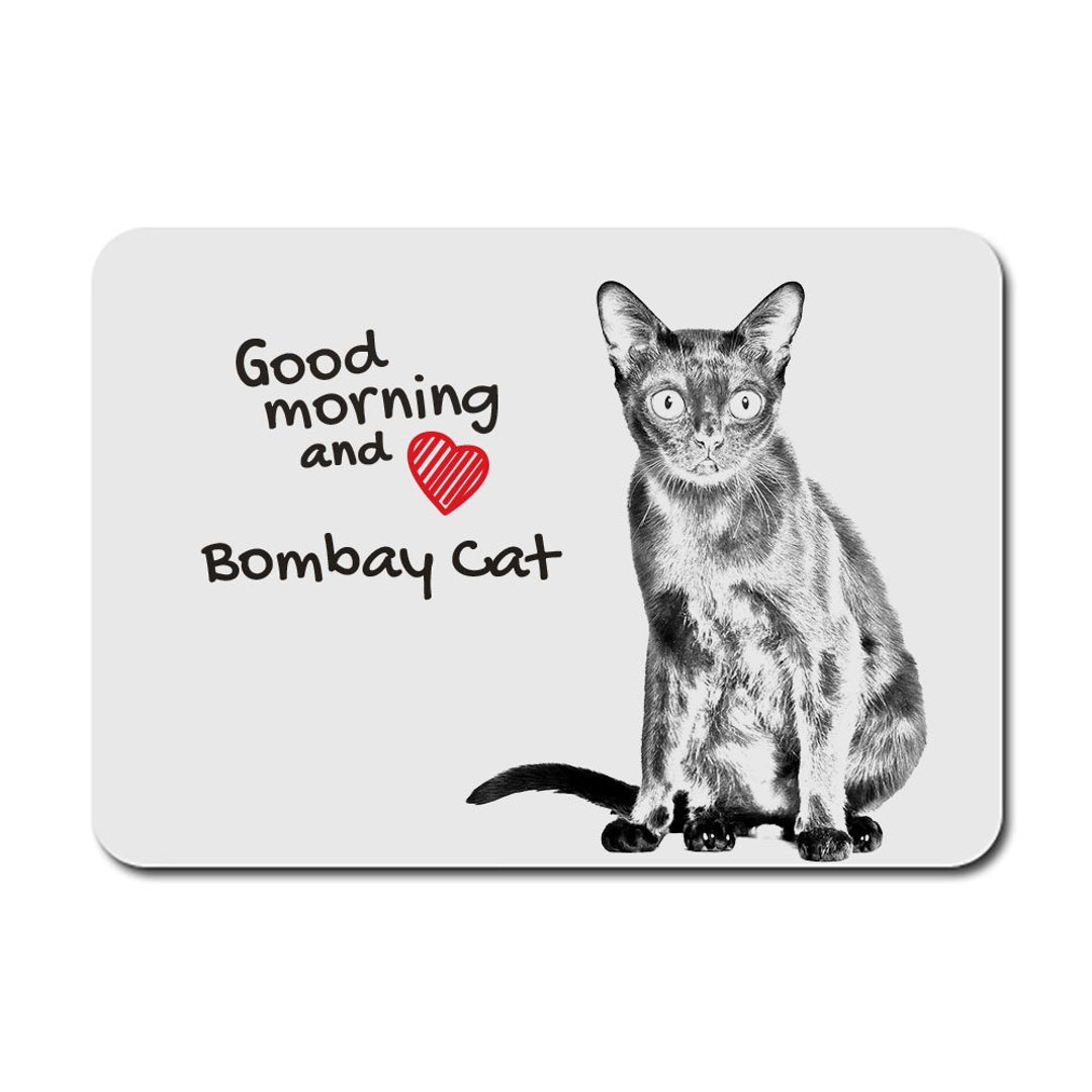 Bombay Cat A Computer Mouse Pad, Sketch Style Graphic With a Cat ...