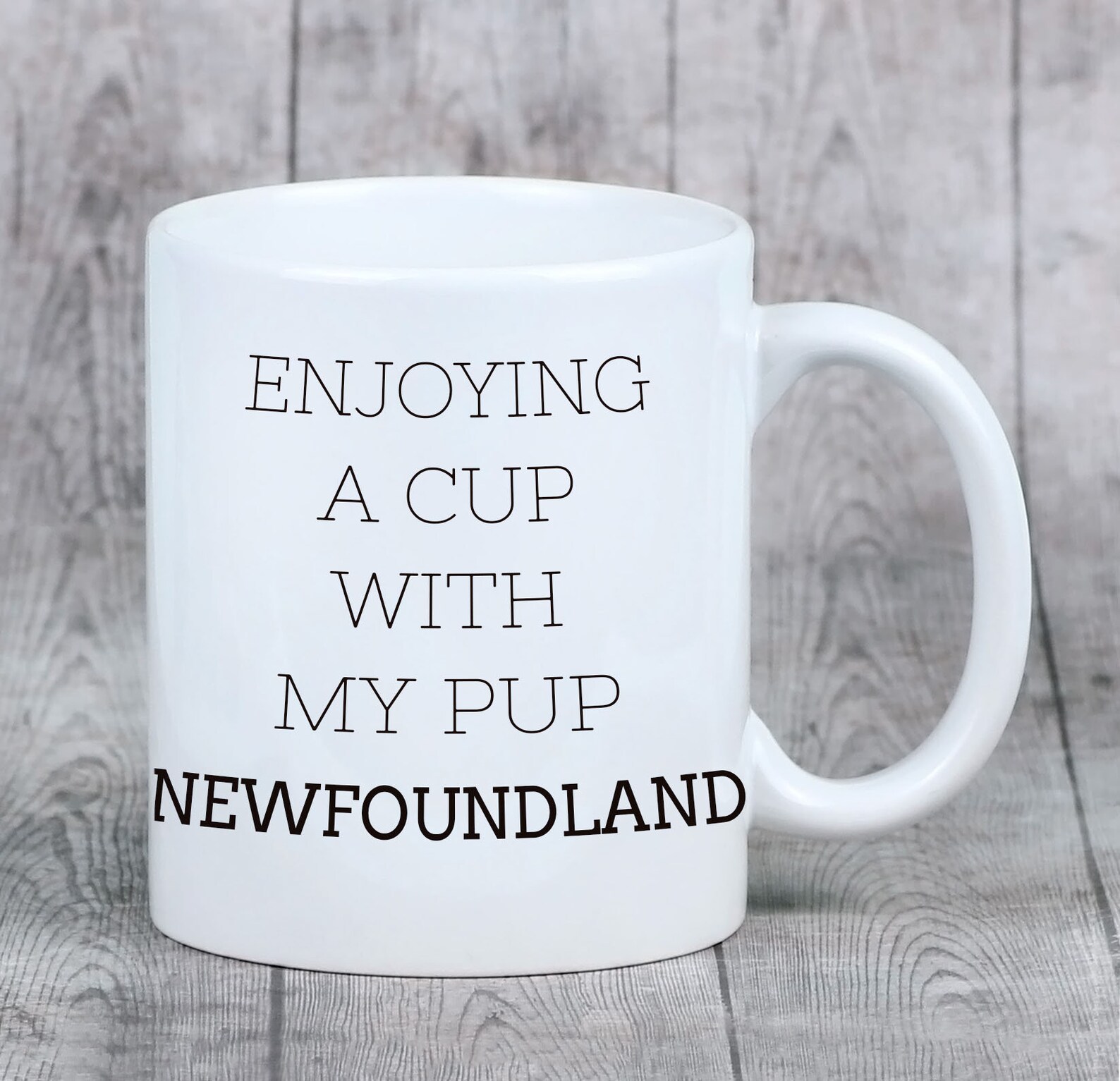 Newfoundland Enjoying a Cup With My Pup, a Ceramic Mug for Dog Lovers ...