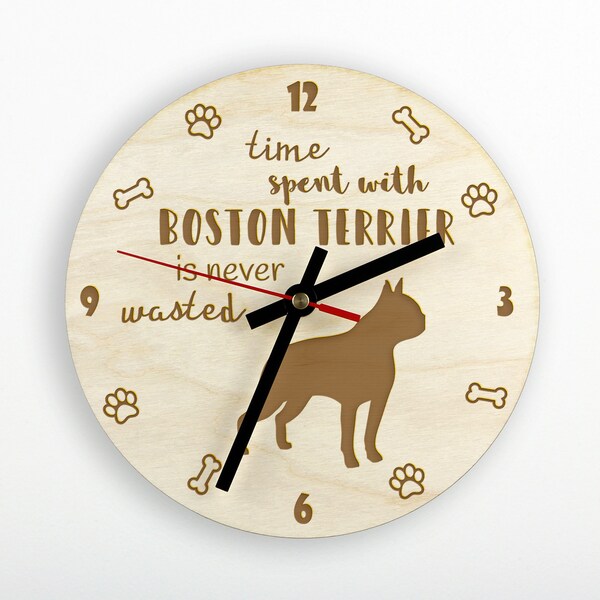 Boston Terrier Wall Clock - Etsy
