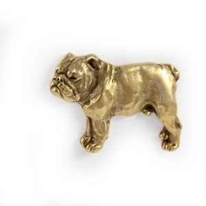 English Bulldog Body Pin, Gold Plated Brooch, Elegant Dog Lover ...