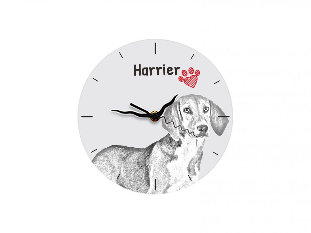 A Clock With a Dog, Harrier, MDF Clock, a Wall and Table Clock for Dog ...
