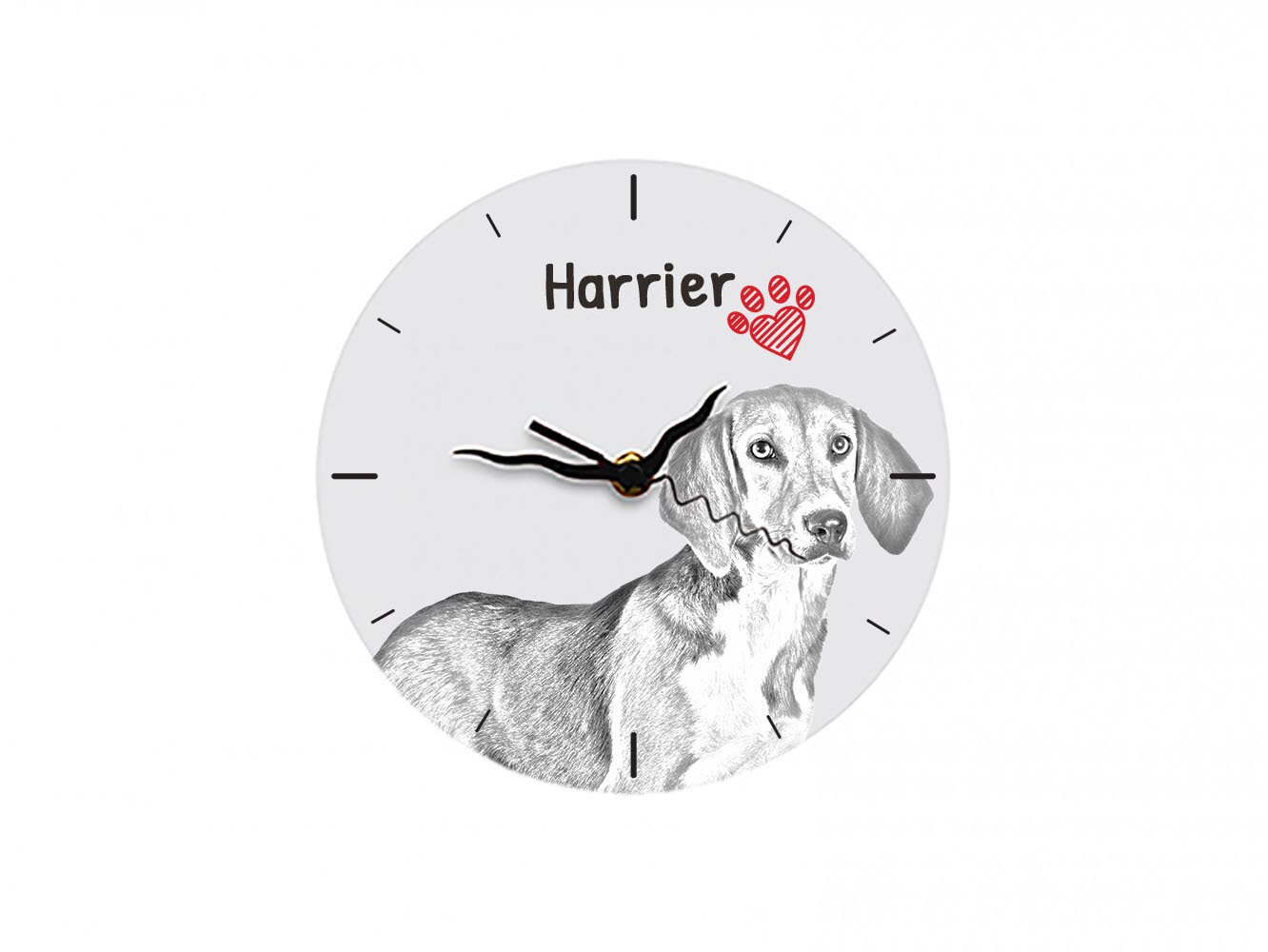 A clock with a dog Harrier MDF clock a wall and table clock | Etsy