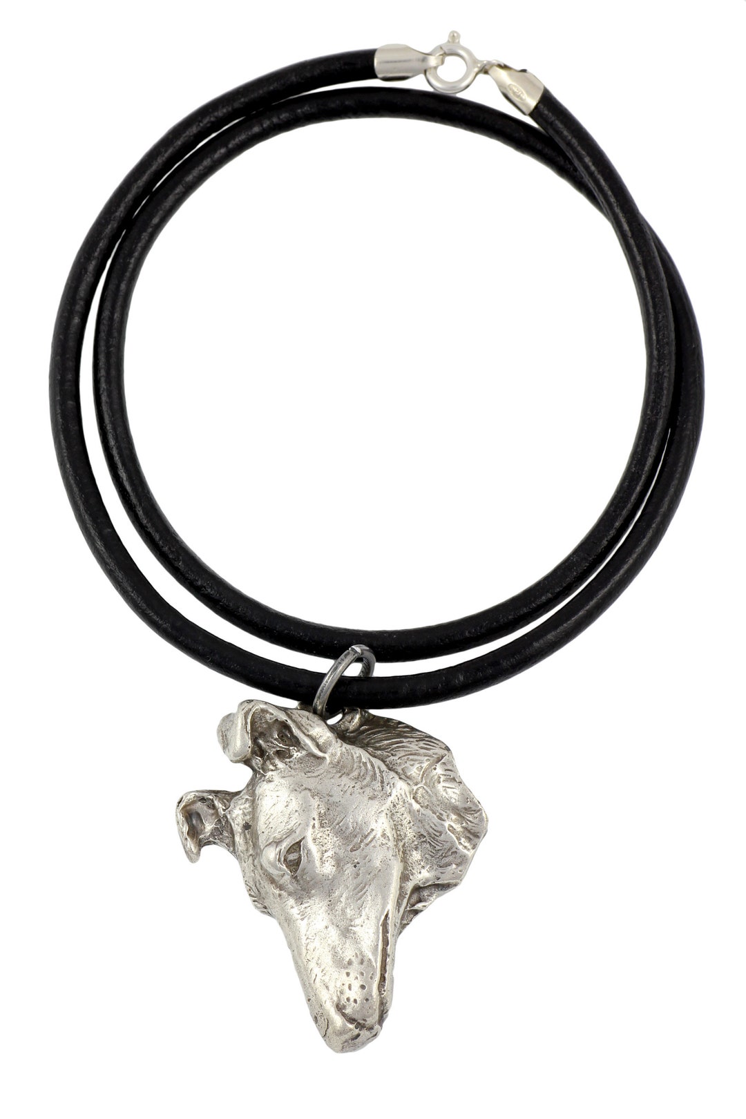 Collar Collie de Pelo Liso, Colgante de Perro Chapado en Plata sobre ...