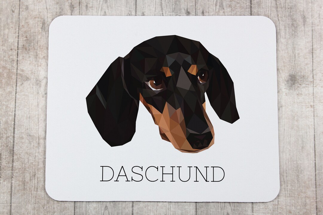 A Computer Mouse Pad With a Geometric Dog, Daschund. Mousepad, Mousemat ...