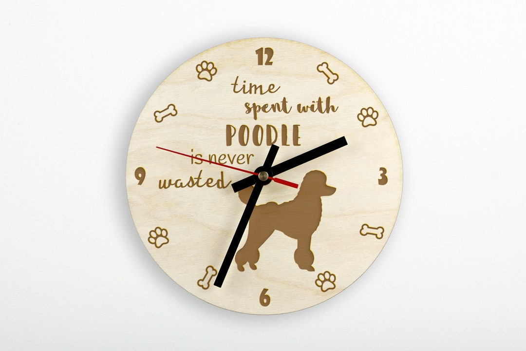 Poodle A Clock With a Dog, Wooden Clock, Wall Clock for Dog Lovers ...