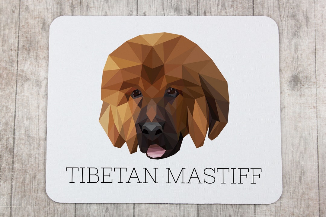 A Computer Mouse Pad With a Geometric Dog, Tibetan Mastiff. Mousepad ...