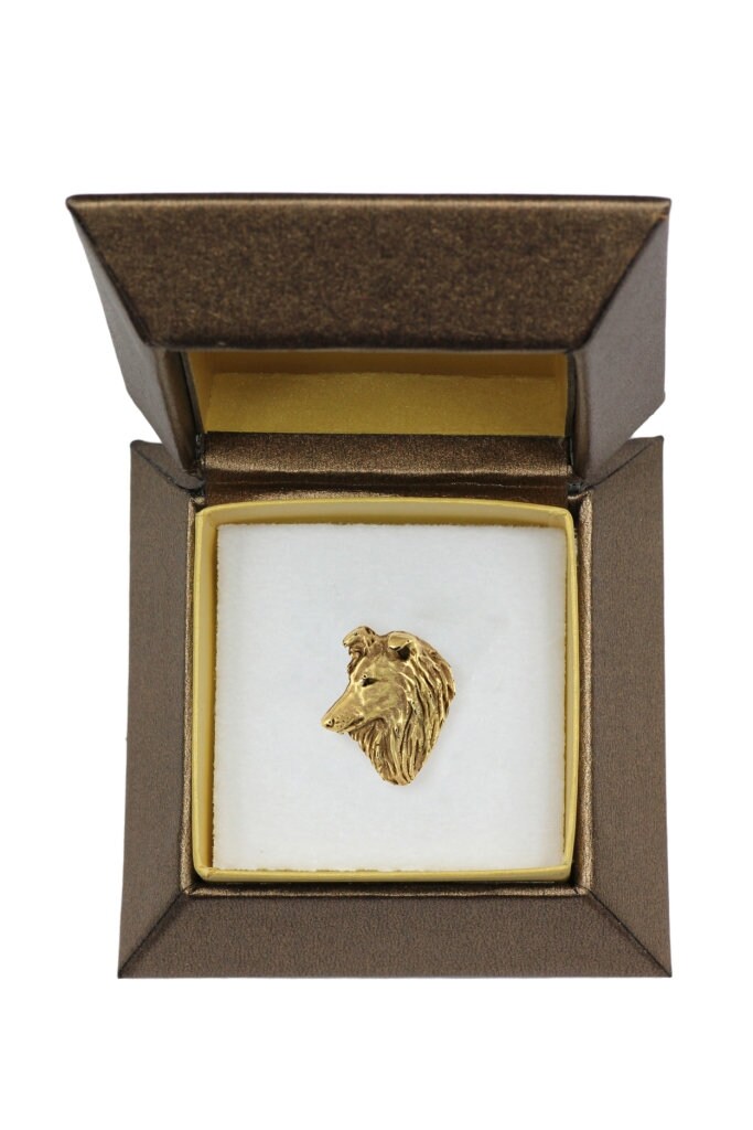 Sheltie Head Pin, Gold Plated Brooch, Elegant Dog Lover Accessory, Pin ...