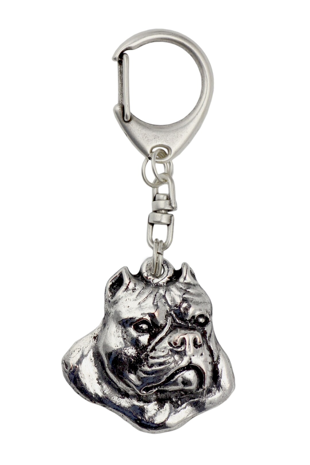 American Bully Keyring, Silver Plated Keychain, Key Ring With a Dog ...