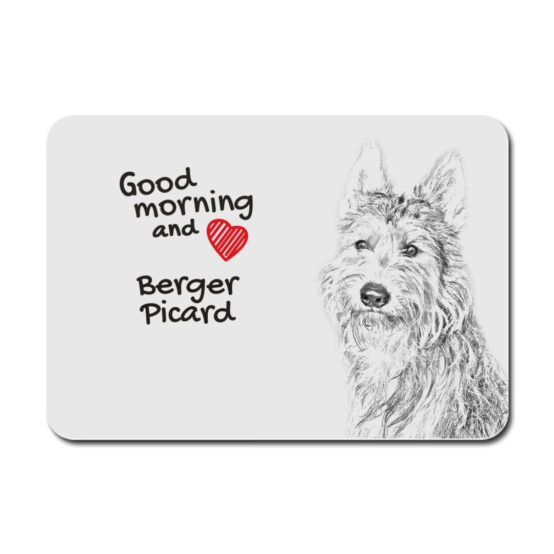 Berger Picard A Computer Mouse Pad, Sketch Style Graphic With a Dog ...
