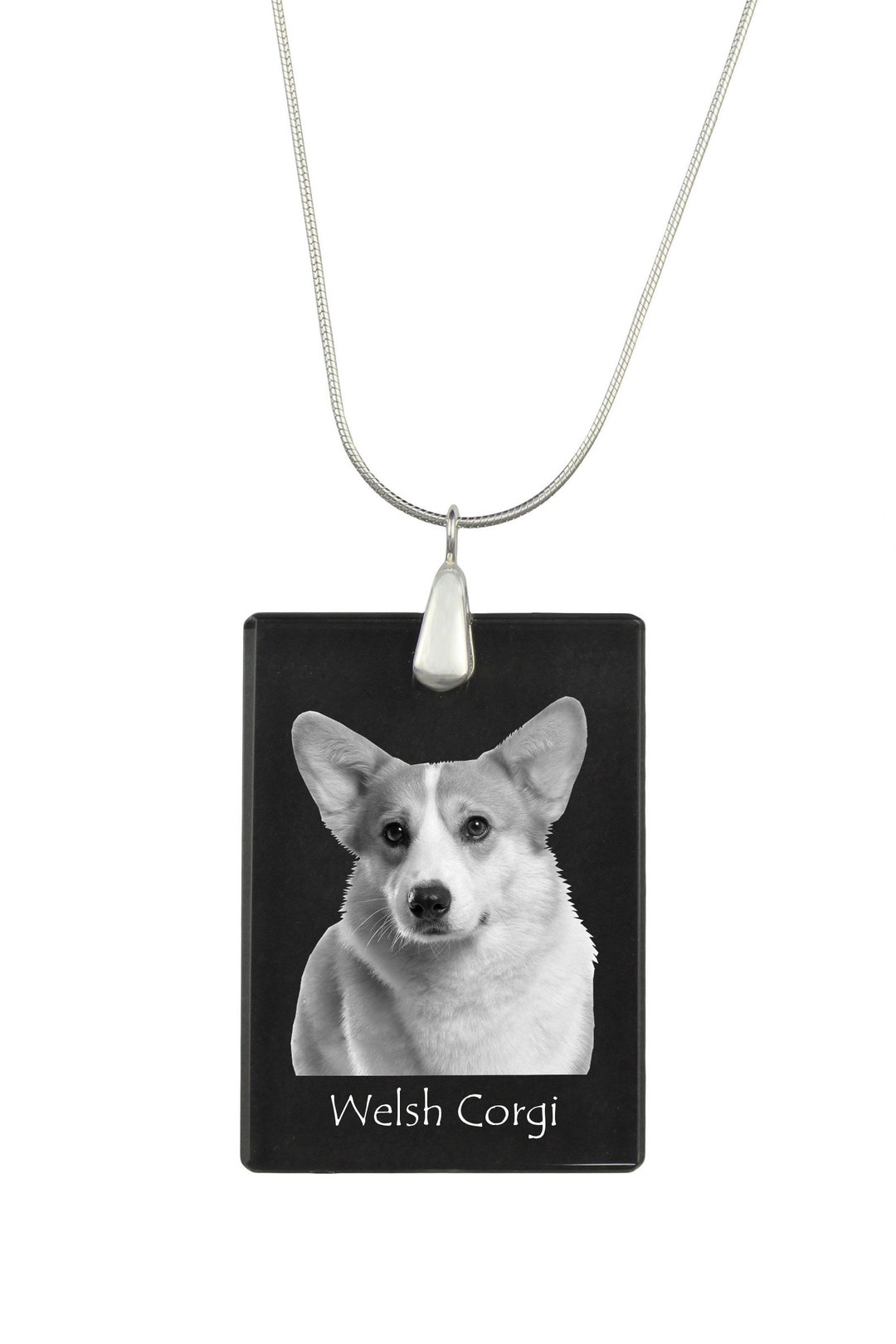 Welsh Corgi Crystal Pendant With a Dog, Engraved Crystal Pendant ...