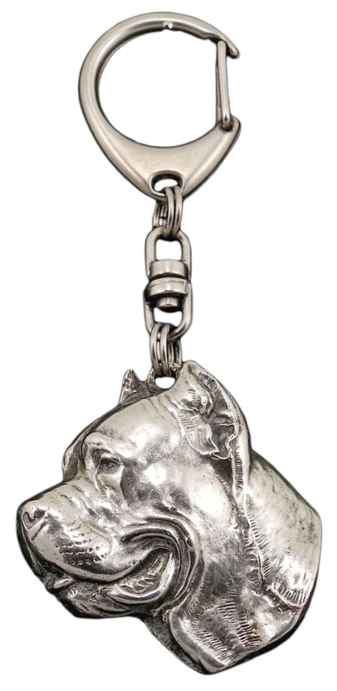 Cane Corso Keyring, Silver Plated Keychain, Key Ring With a Dog, Solid ...