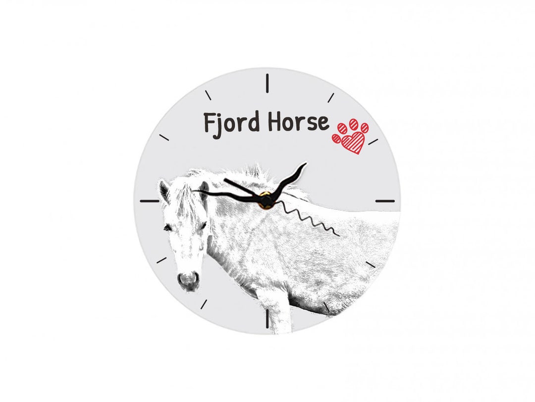 A Clock With a Horse, Fjord Horse, MDF Clock, a Wall and Table Clock ...