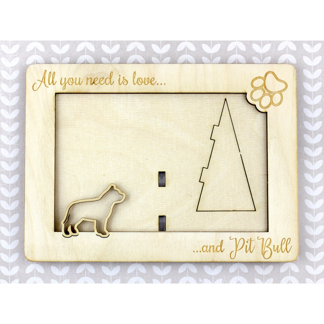 Pit Bull Photo Frame, Engraved Frame, Custom Picture Frame ...