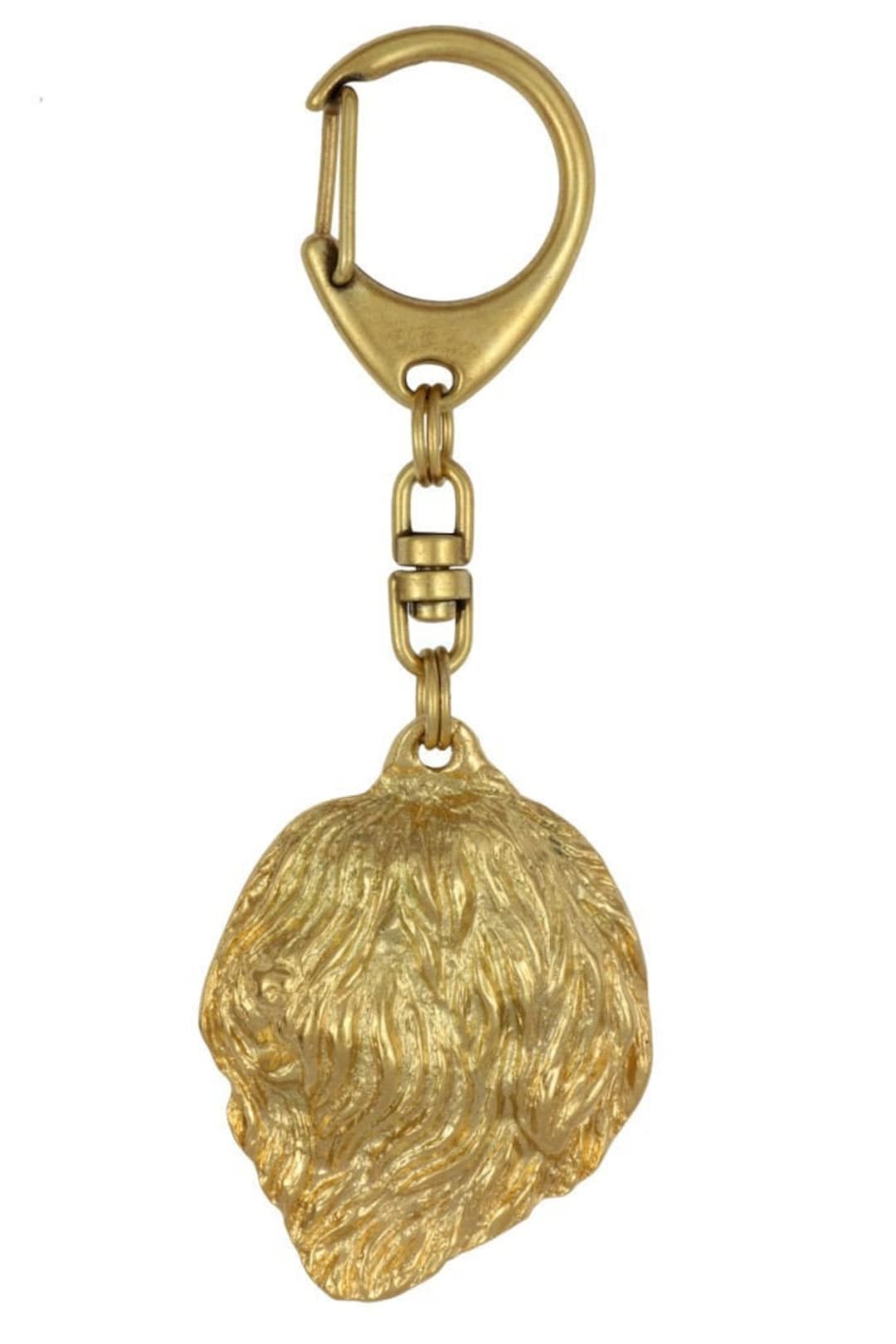 Polish Lowland Sheepdog Keyring, Gold Plated Keychain, Key Ring With a ...