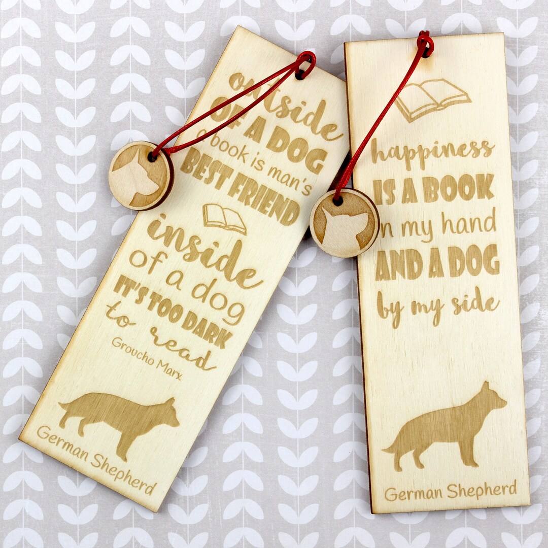 German Shepherd Bookmark, Engraved Bookmark With a Dog, Custom Bookmark ...