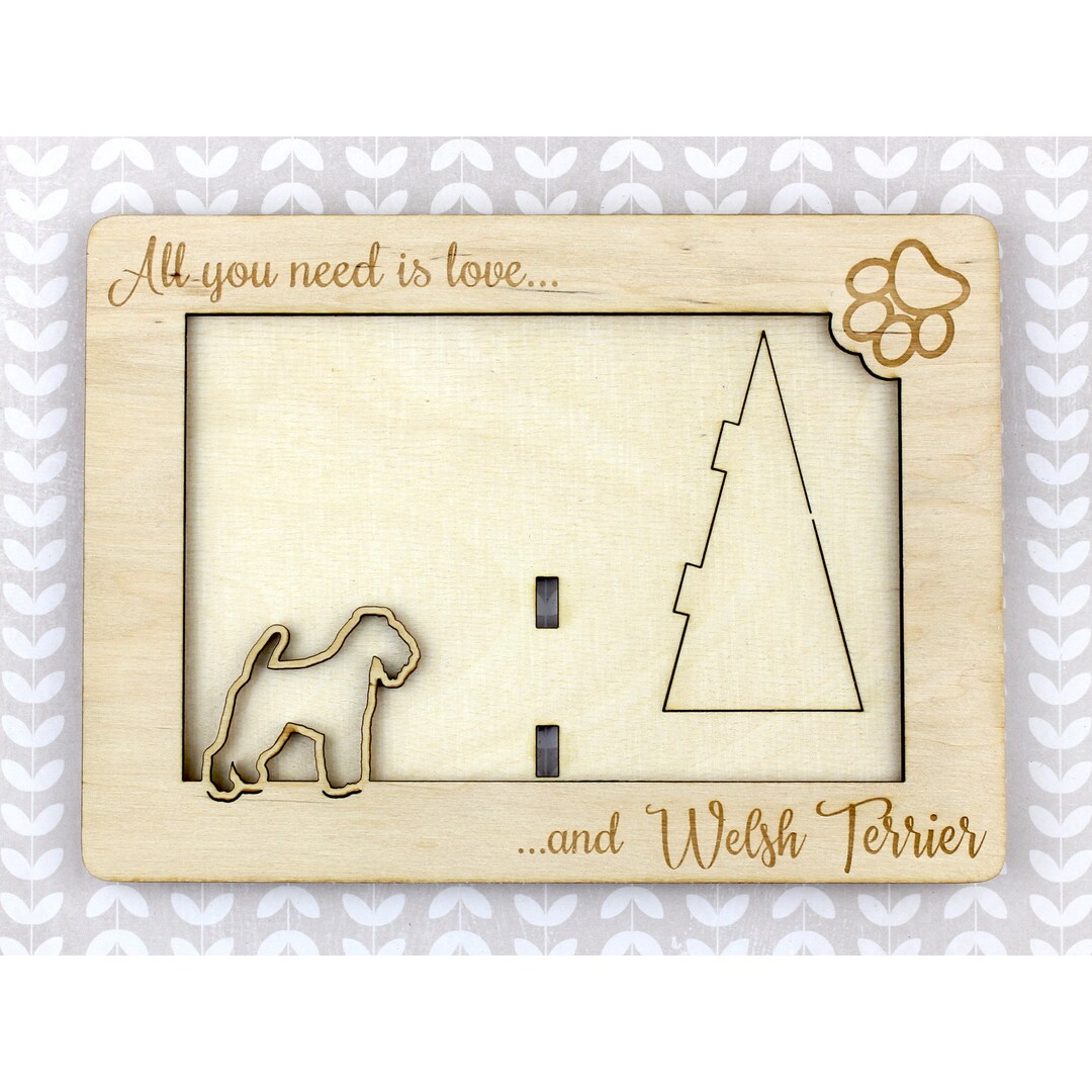 Welsh Terrier Photo Frame, Engraved Frame, Custom Picture Frame ...