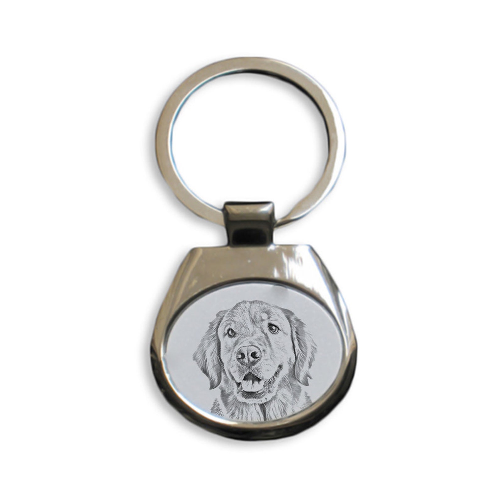 Golden Retriever Keyring Keychain With a Dog Key Ring Metal - Etsy