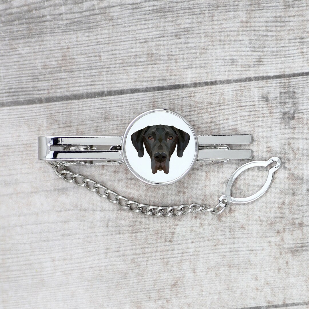 Tie Clip With a Geometric Dog, Great Dane, Tieclip With Graphics, Men ...
