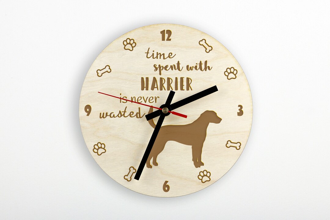 Harrier A Clock With a Dog, Wooden Clock, Wall Clock for Dog Lovers ...