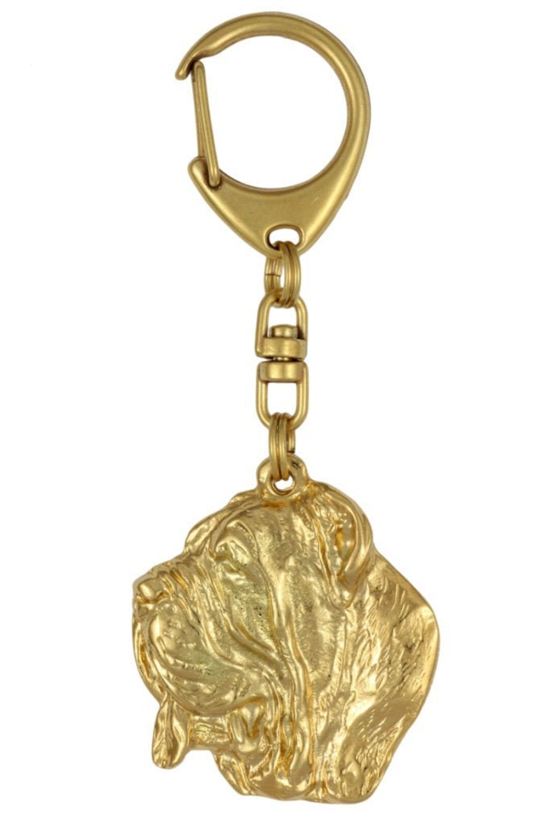 Mastino Napolitano, Neapolitan Mastiff Keyring, Gold Plated Keychain ...