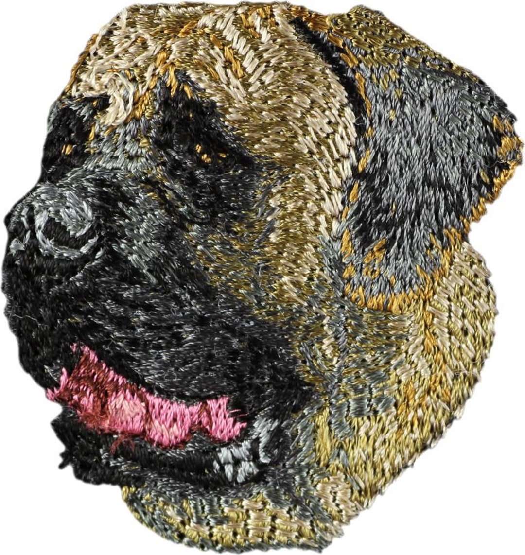 English Mastiff Patch, Embroidered Tab, Patch With a Dog, Sew on Patch ...