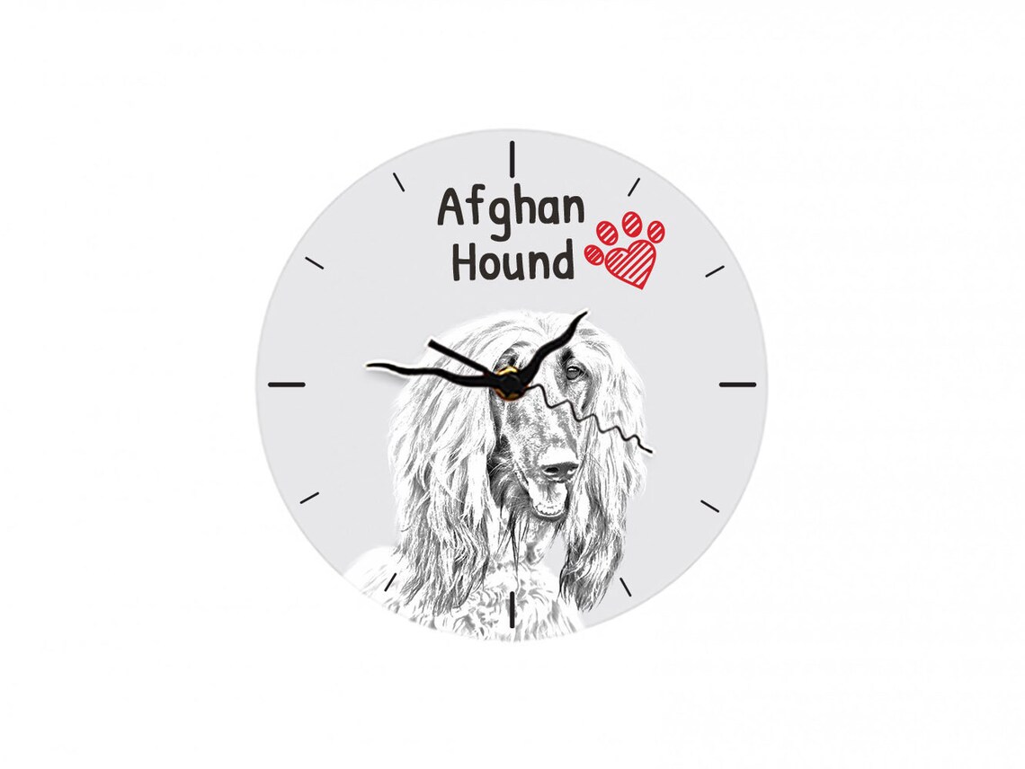 A Clock With a Dog Afghan Hound MDF Clock a Wall and Table - Etsy