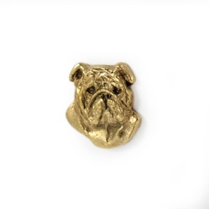 English Bulldog Head Pin, Gold Plated Brooch, Elegant Dog Lover ...