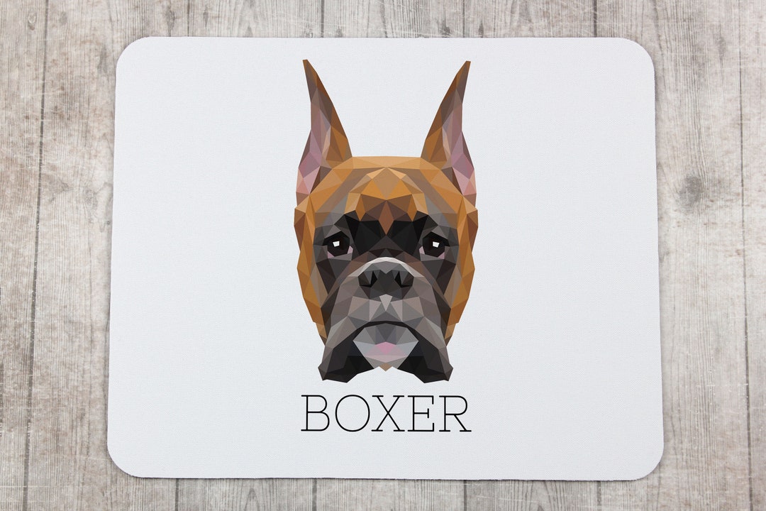 A Computer Mouse Pad With a Geometric Dog, Boxer. Mousepad, Mousemat ...
