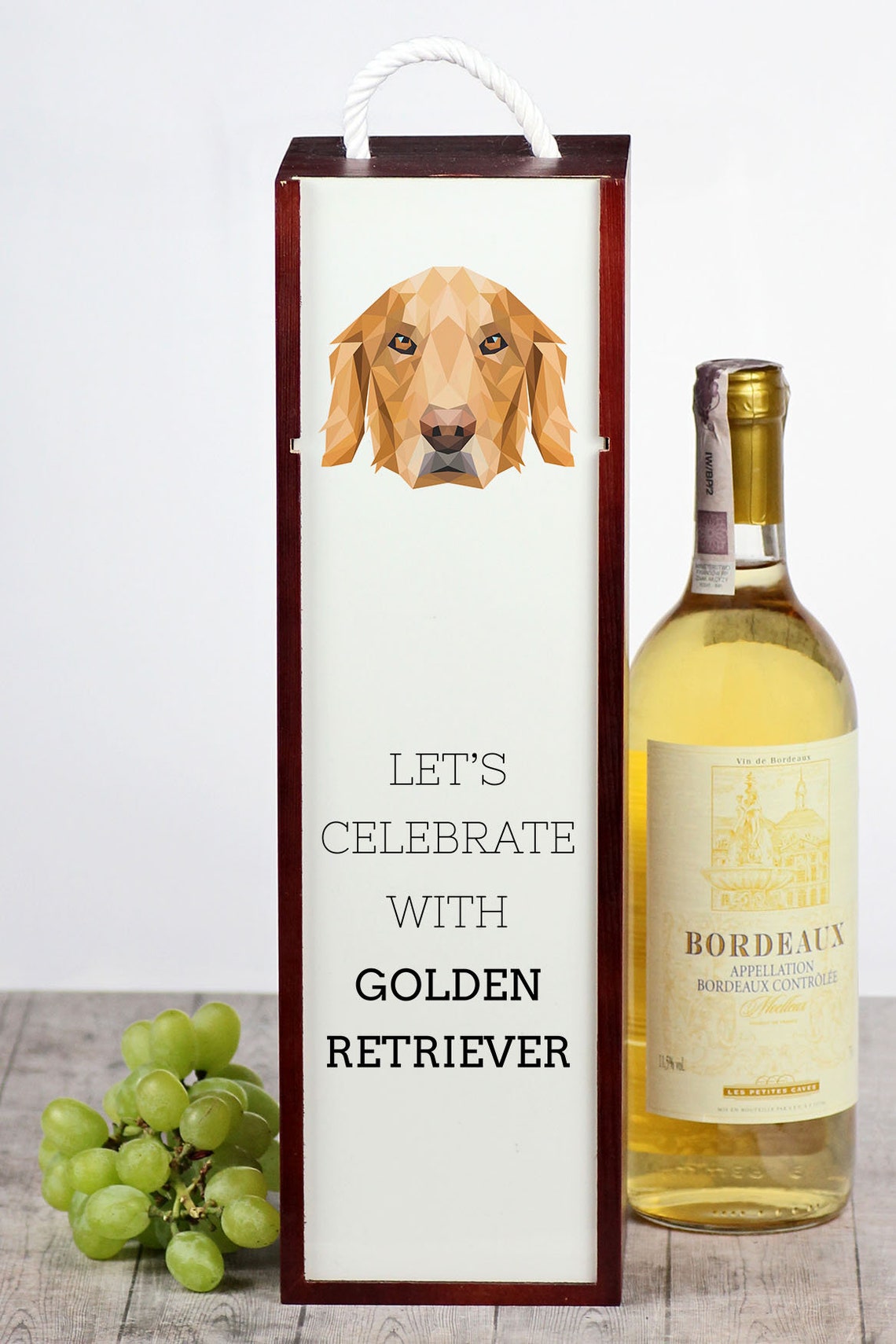 Let's Celebrate With Golden Retriever. Wine Box With - Etsy