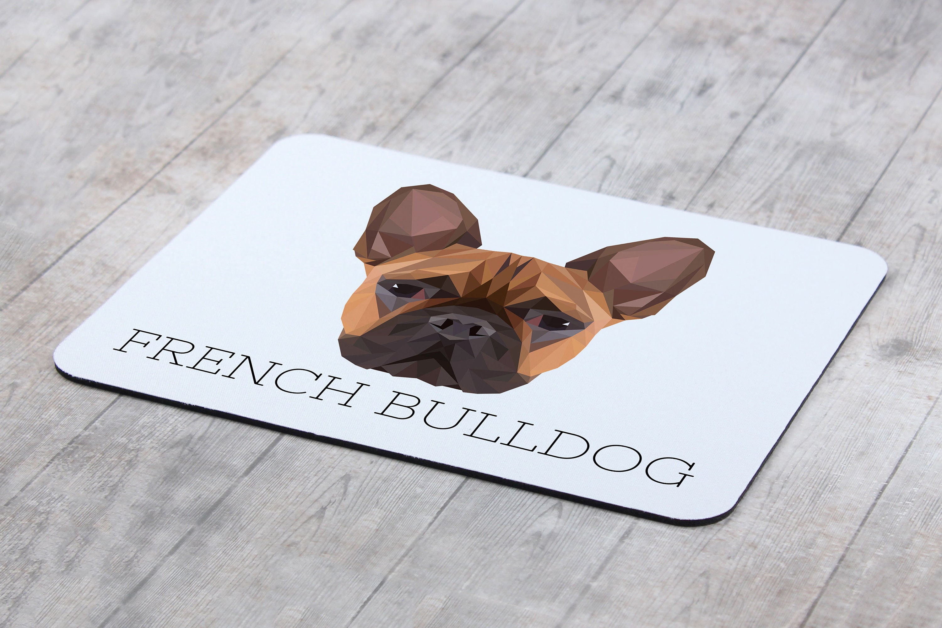 A Computer Mouse Pad With a Geometric Dog French Bulldog. - Etsy UK