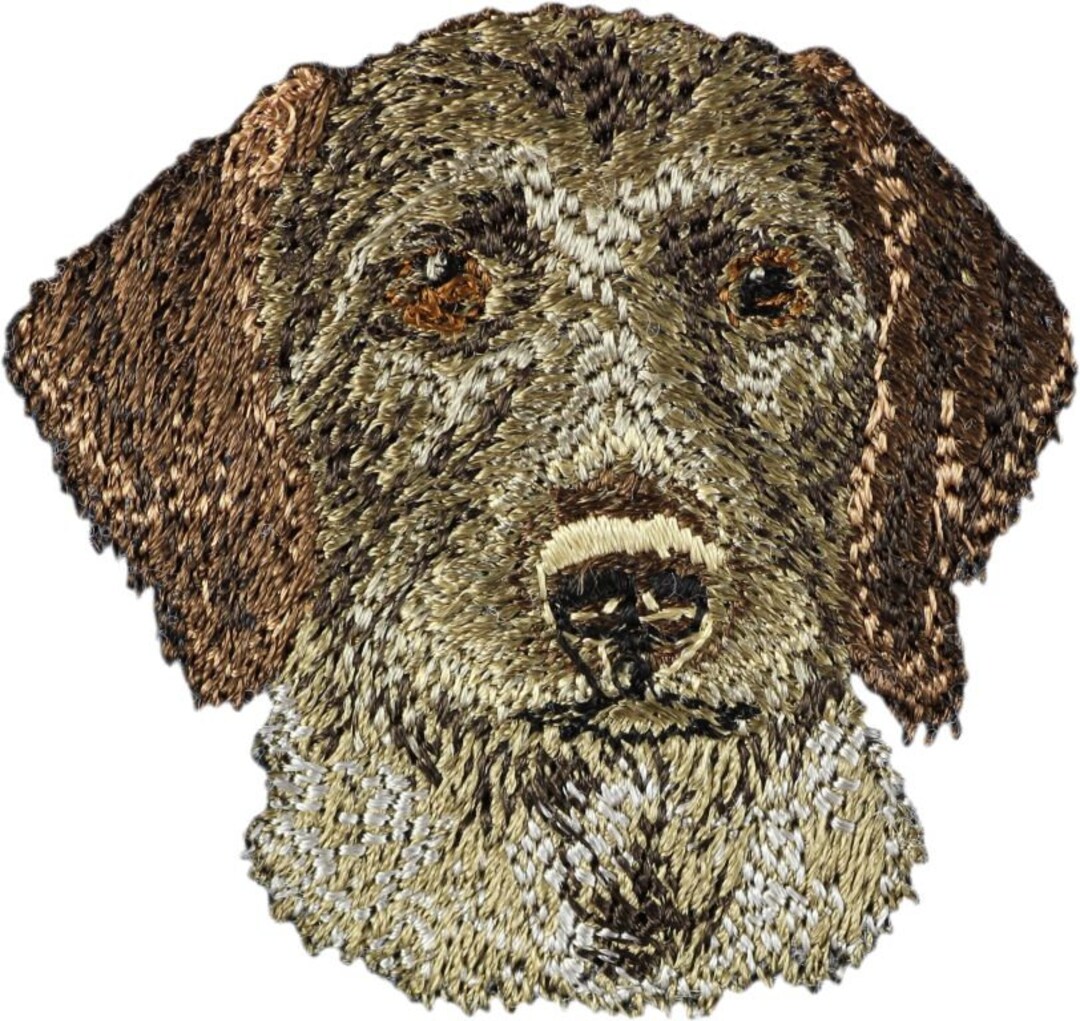German Wirehaired Pointer Patch, Embroidered Tab, Patch With a Dog, Sew ...