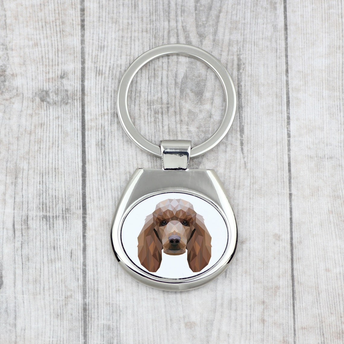 Geometric Poodle Keyring Keychain With a Dog Key Ring Metal - Etsy