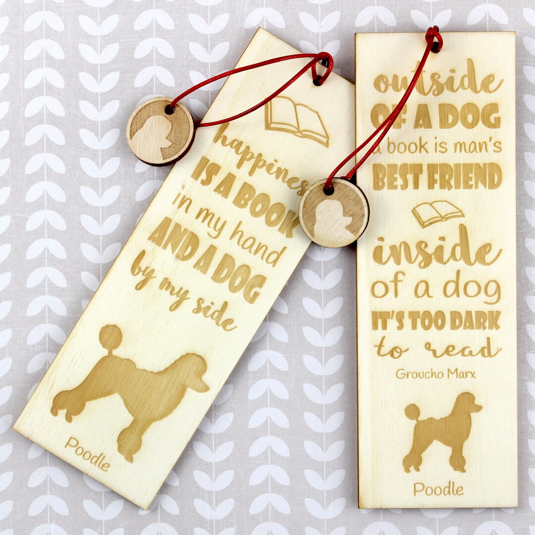 Poodle Bookmark, Engraved Bookmark With a Dog, Custom Bookmark ...