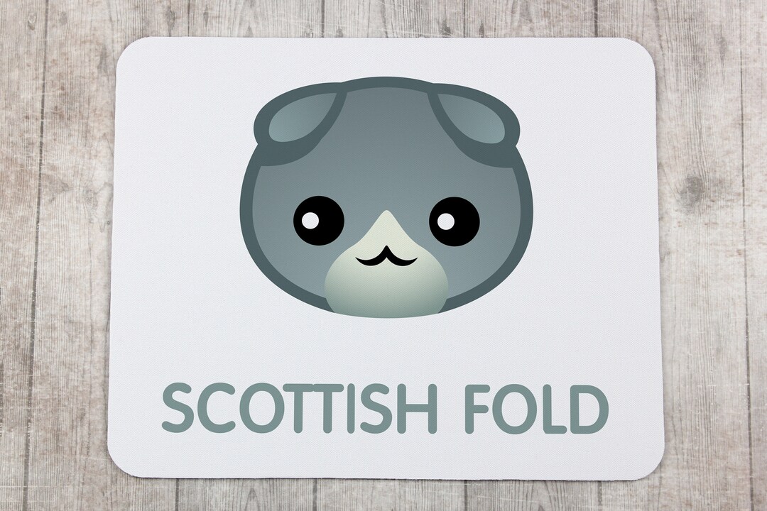 A Computer Mouse Pad With a Geometric Cat, Scottish Fold. Mousepad ...
