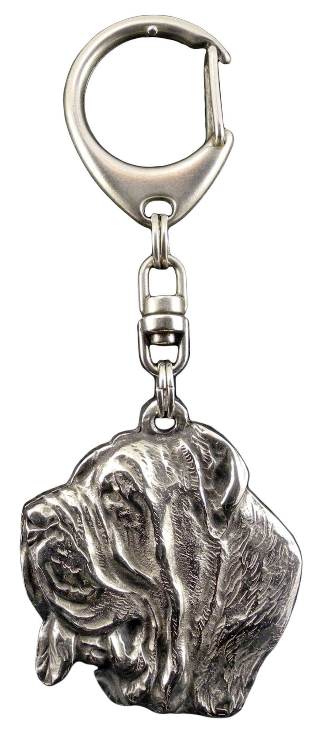 Mastino Napolitano, Neapolitan Mastiff Keyring, Silver Plated Keychain ...