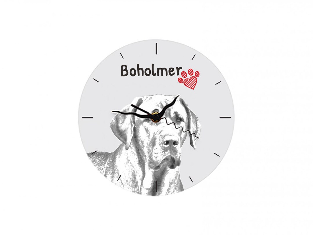 A Clock With a Dog, Boholmer, MDF Clock, a Wall and Table Clock for Dog ...