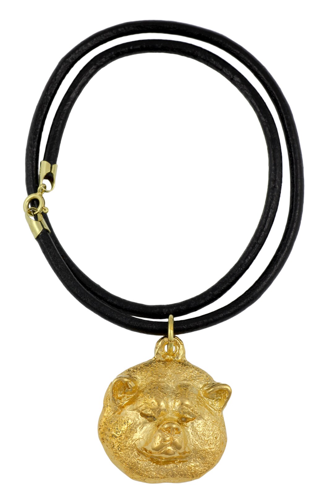 Akita Inu, Japanese Akita Necklace, Gold Plated Dog Pendant on a ...