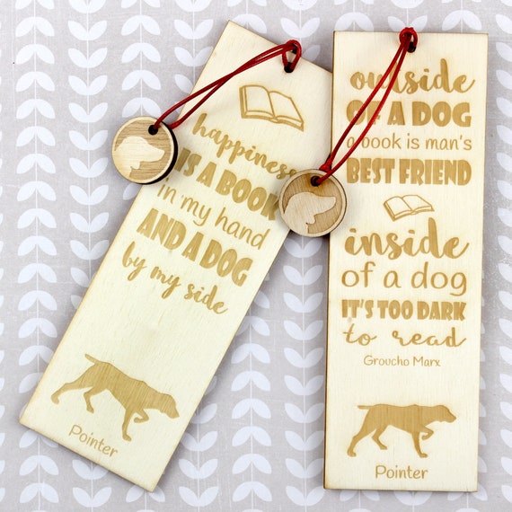 Pointer Bookmark Engraved Bookmark With a Dog Custom - Etsy