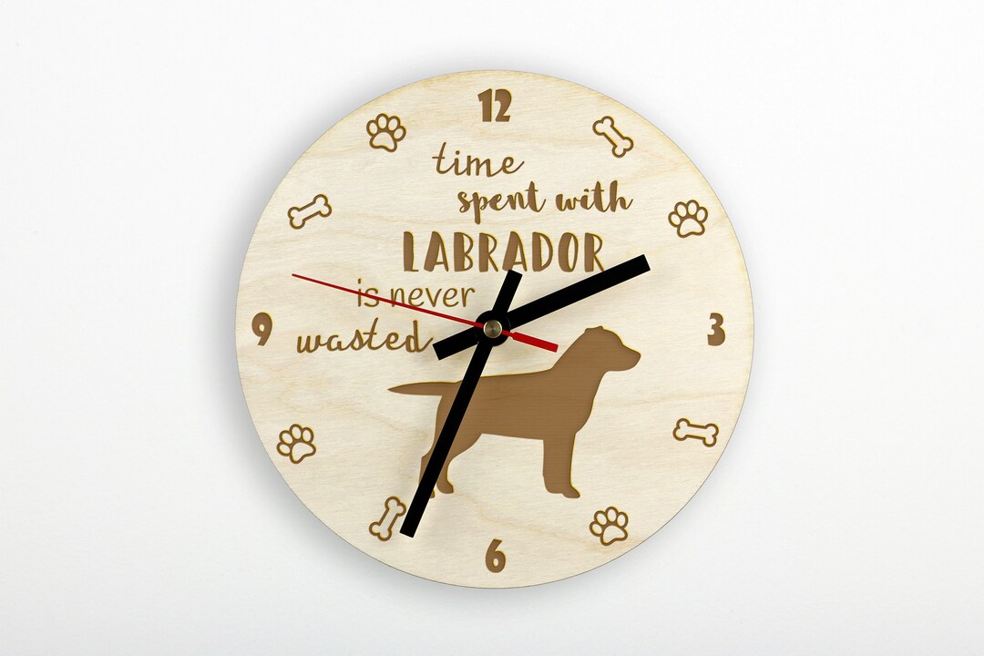 Labrador Retriever A Clock With a Dog, Wooden Clock, Wall Clock for Dog ...