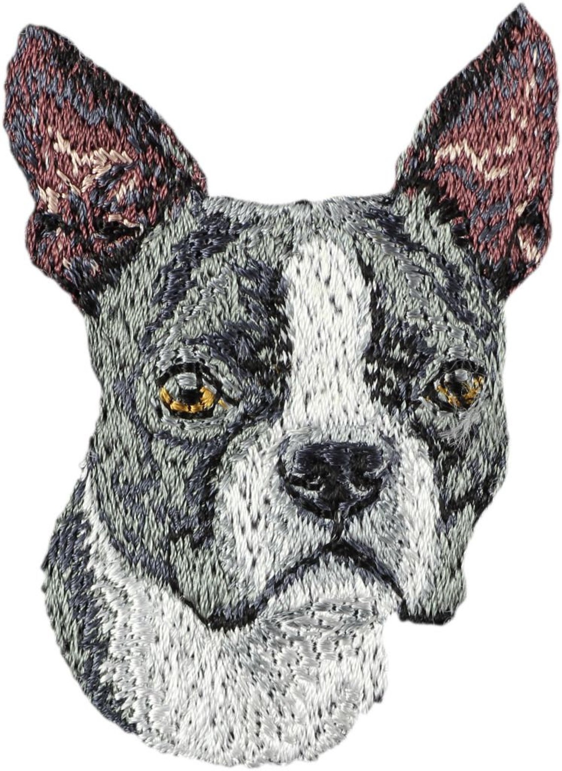 Boston Terrier Patch, Embroidered Tab, Patch With a Dog, Sew on Patch ...