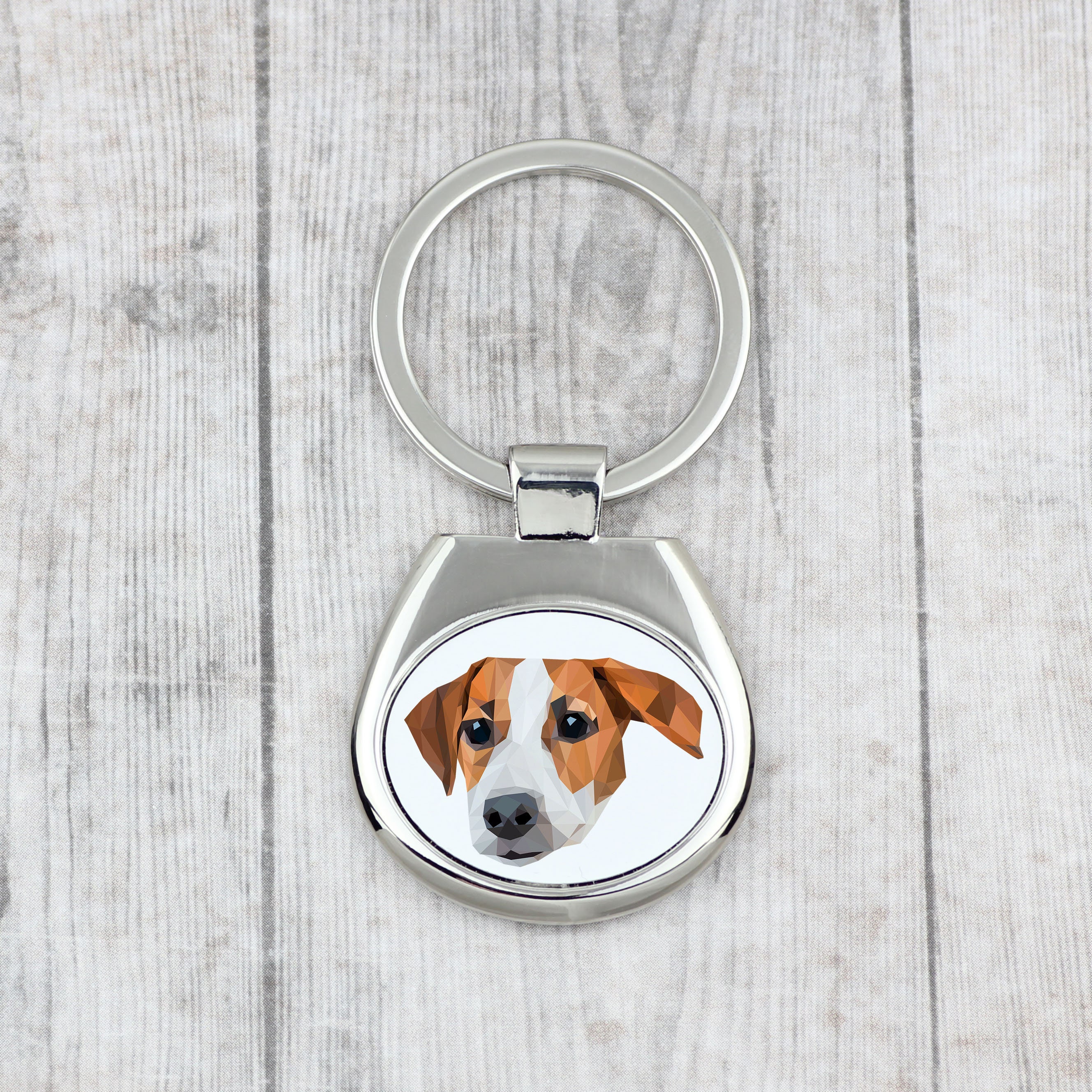 Geometric Jack Russel Keyring Keychain with a dog Key ring | Etsy